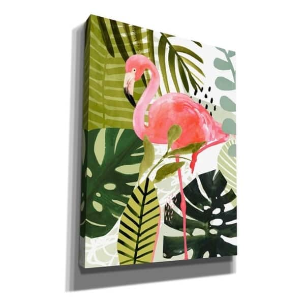 Epic Graffiti 'Flamingo Forest I' by Victoria Borges Giclee Canvas Wall ...