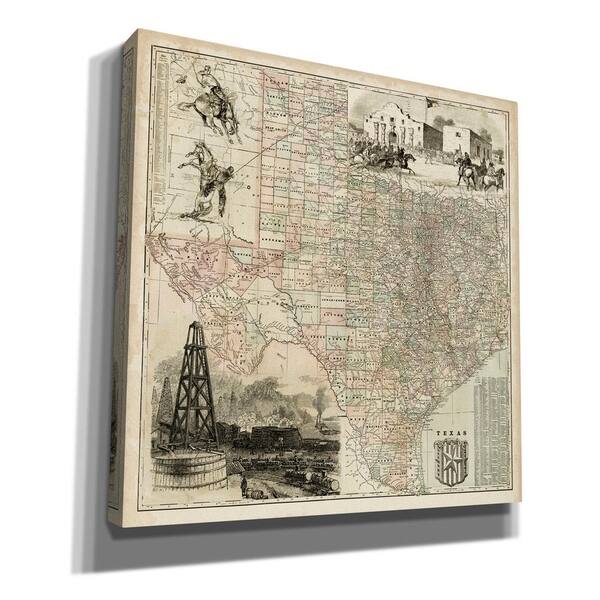 Epic Graffiti 'Map of Texas' by Vision Studio Giclee Canvas Wall Art, 12"x12" - On Sale - Bed ...