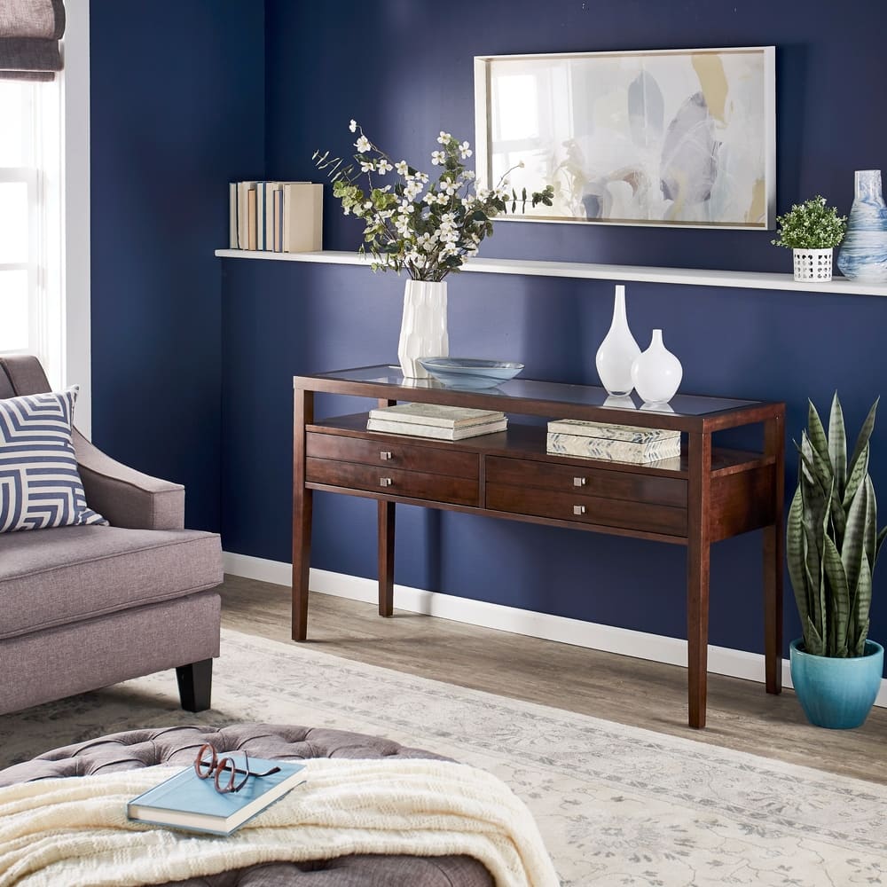 Strick & Bolton Aristo Halifax Brown Console Table - Overstock - 28963890