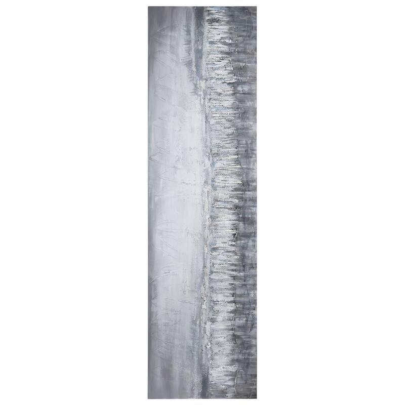 Silver Dust Textured Metallic Hand Painted Canvas Wall Art - Overstock ...