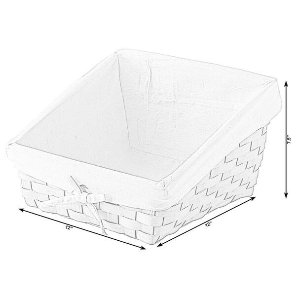 Wooden Angled Display Basket with Fabric Liner for Storage and Display ...