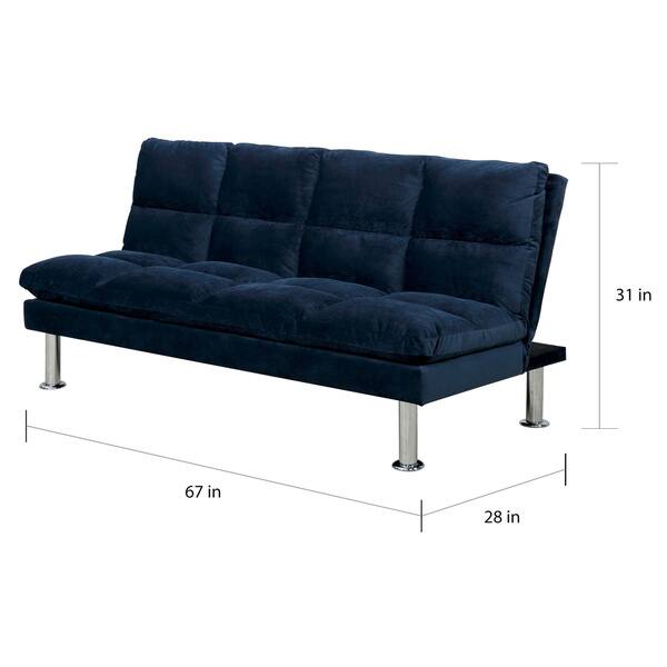 Joscelyn Contemporary Navy Microfiber Padded Tufted Futon Sofa by Porch ...