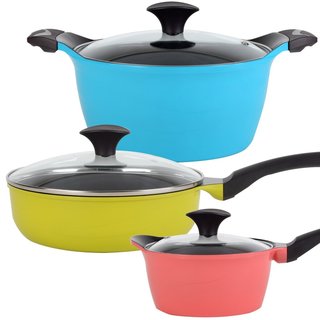 Cook N Home 6-Piece Nonstick Ceramic Coating Die Cast Cookware Set in ...