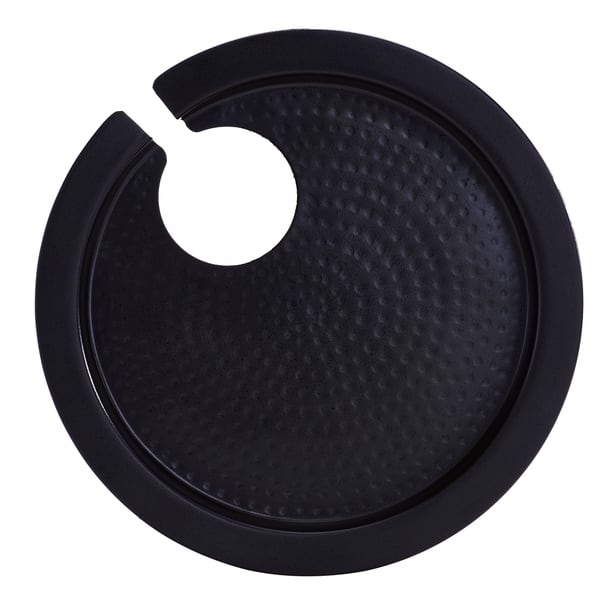 Hammered Matte Black Buffet Plates with Wine Glass Holder, Set of 4 ...
