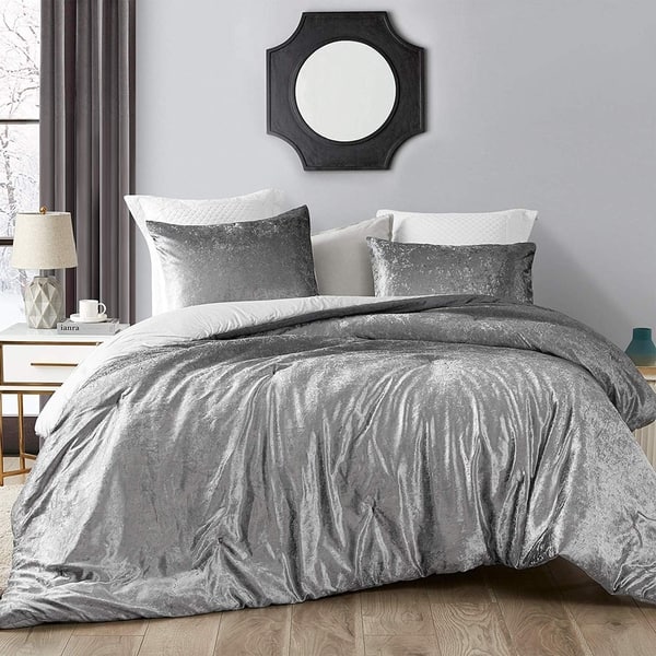 Coma Inducer® Oversized Comforter - Ombre Velvet Crush - Light Gray ...