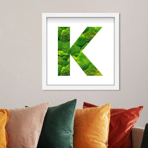 Oliver Gal' The Letter K Nature' Alphabet Letters Live Moss Art - Bed ...