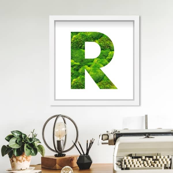 Oliver Gal' The Letter R Nature' Alphabet Letters Live Moss Art - Bed ...