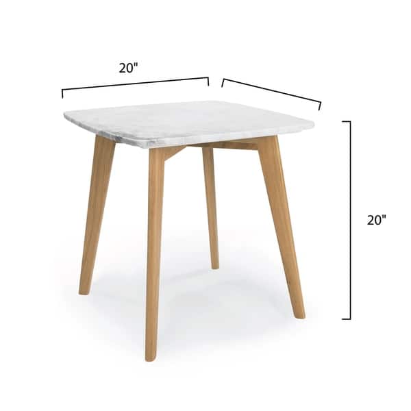 Poly and Bark Riley Marble 20-inch Square End Table - Bed Bath & Beyond ...