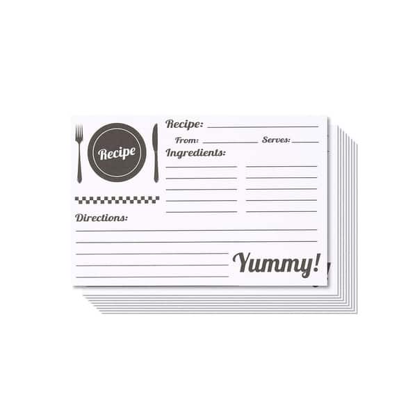60-Pack Double-Sided Kitchen Recipe Note Cards Classic Designs, 4x6 ...
