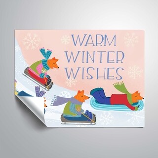 ArtWall Sledding Foxes Removable Wall Art Mural - Bed Bath & Beyond ...