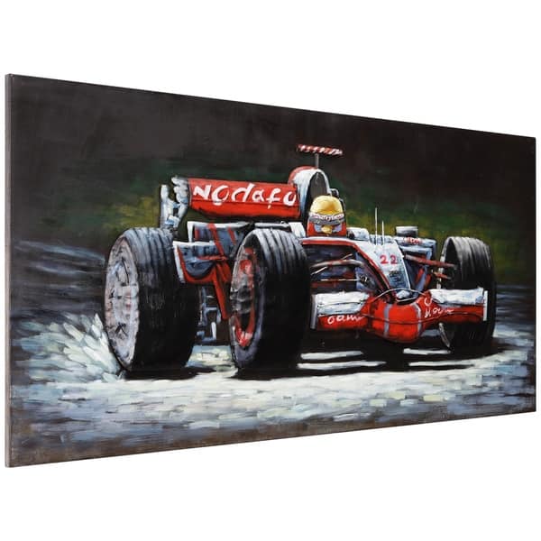 "Indy" Racing Car Mixed Media Iron Hand Painted Dimensional Wall Art ...