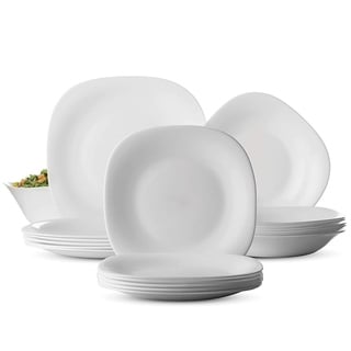 Bormioli Rocco 19 Piece Dinnerware set Serving for 6, Classic Modern ...