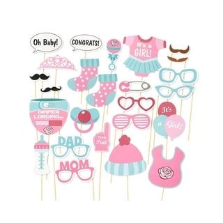 25-Pack Selfie Photo Booth Props for Gender Reveal Baby Shower Party ...