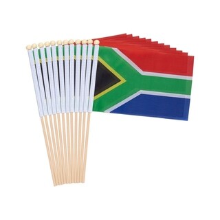 12-Piece South Africa African Stick Handheld Polyester Flags Banners ...