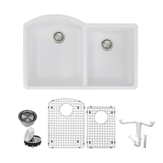 Transolid Aversa Granite 31-in Kitchen Sink Kit with Grids, Strainers ...