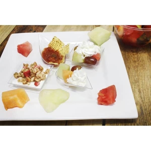 72-Piece Appetizer Plates Set - Disposable Tear Drop Appetizer Spoons ...