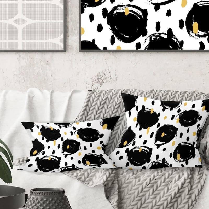 Designart Monochrome Geometric Pattern V Mid Century Modern Throw