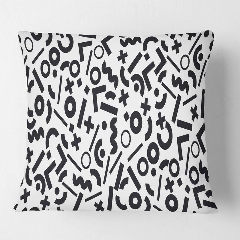 Designart Monochrome Geometric Pattern Xiii Mid Century Modern Throw