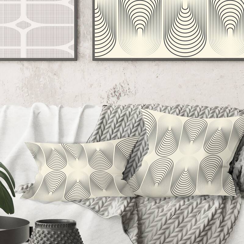 Designart Monochrome Geometric Pattern X Mid Century Modern Throw
