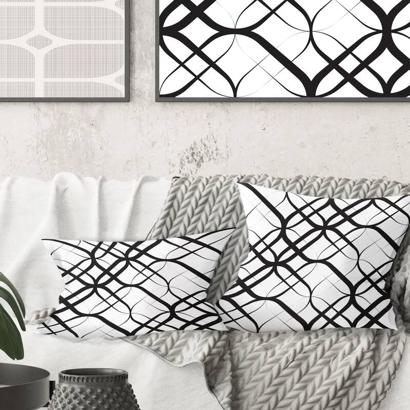 Designart Monochrome Geometric Pattern Iii Mid Century Modern Throw