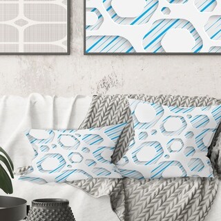 Designart '3D White And Blue Pattern IV' Mid-Century Modern Throw ...