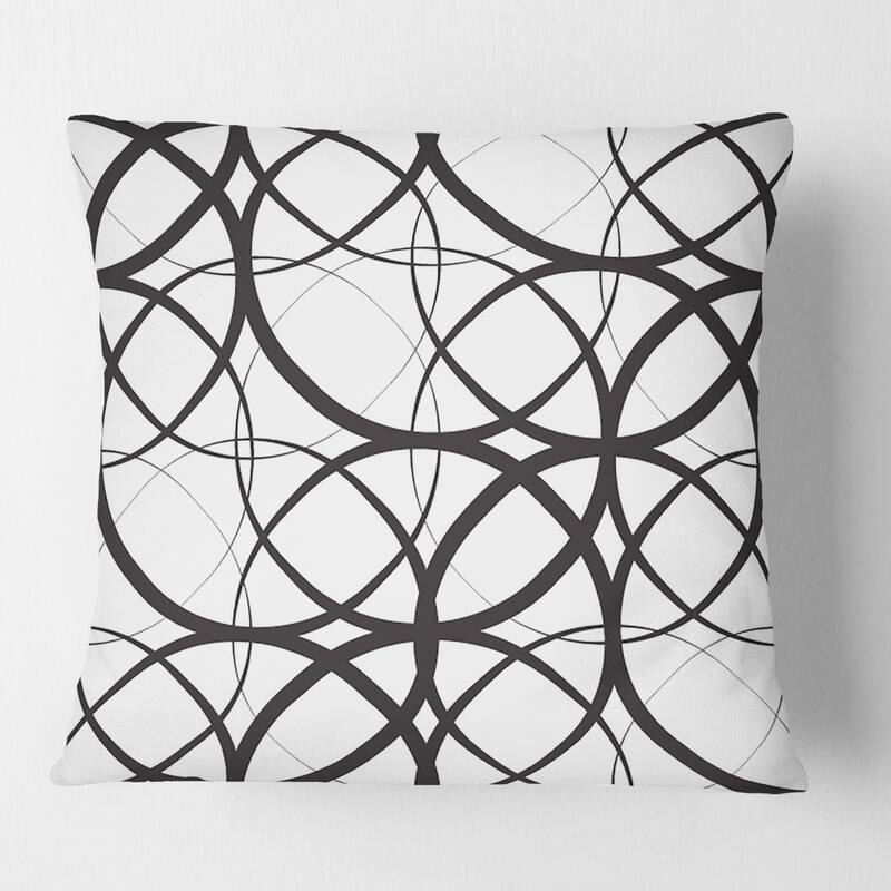 Designart Monochrome Geometric Pattern Mid Century Modern Throw