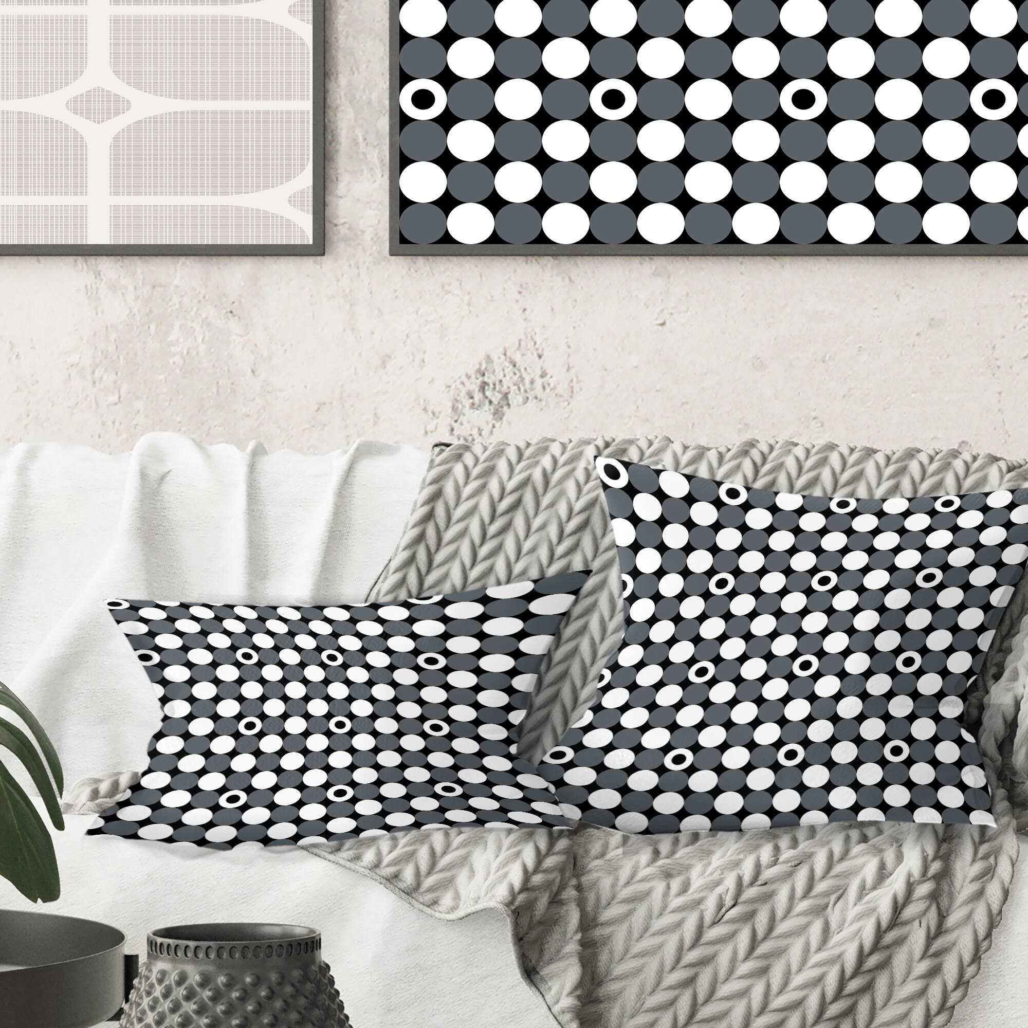 Designart Monochrome Geometric Pattern Xiv Mid Century Modern Throw