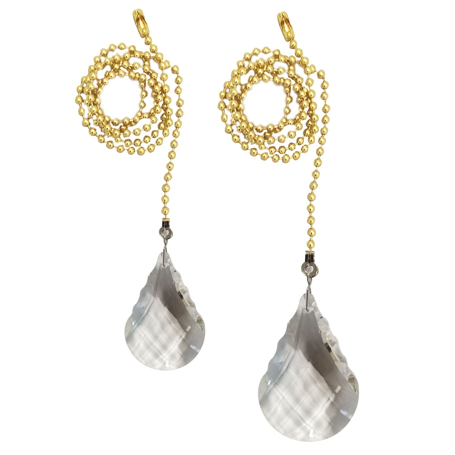 Royal Designs Fan Pull Chain Flower Design Crystal Polished Brass - Bed ...