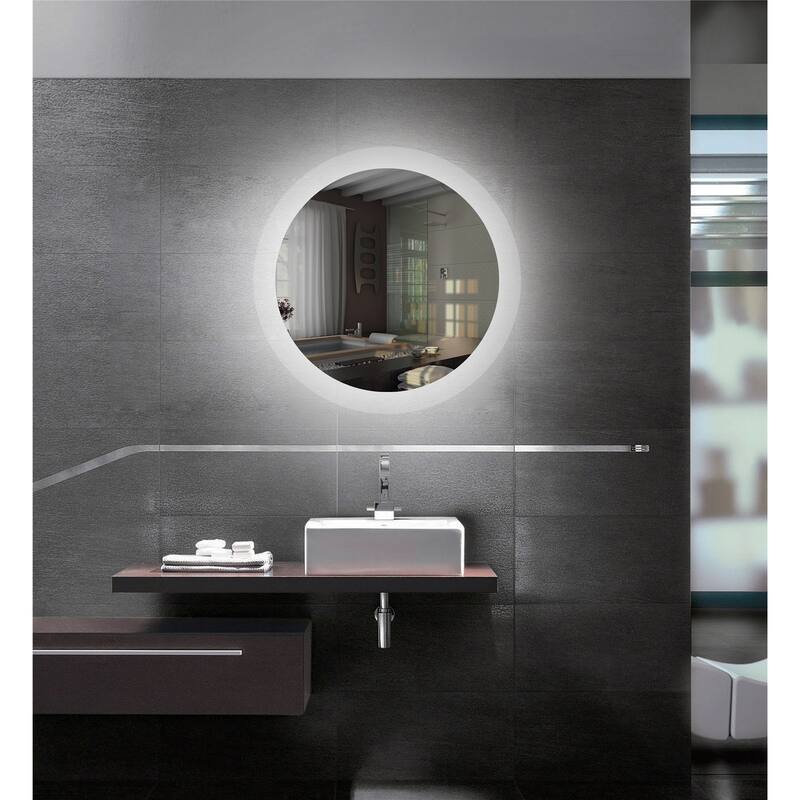 Woodbridge Lighting Reflections 33" Round LED Back Light Mirror - Bed ...