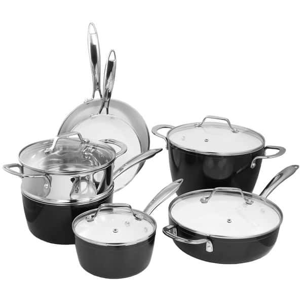 Studio Cuisine 11-Pc.Forged Aluminum Cookware Set - Bed Bath & Beyond ...