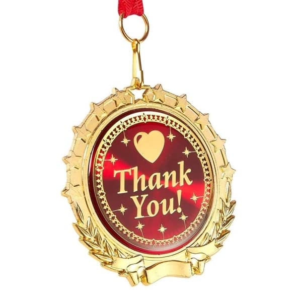 Gold Thank You Medal - Thank You Gift Award Medals - Made from Real ...