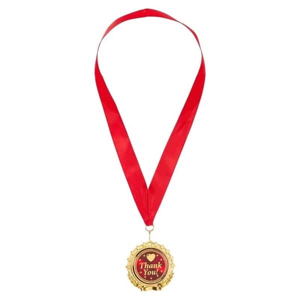 Gold Thank You Medal - Thank You Gift Award Medals - Made from Real ...