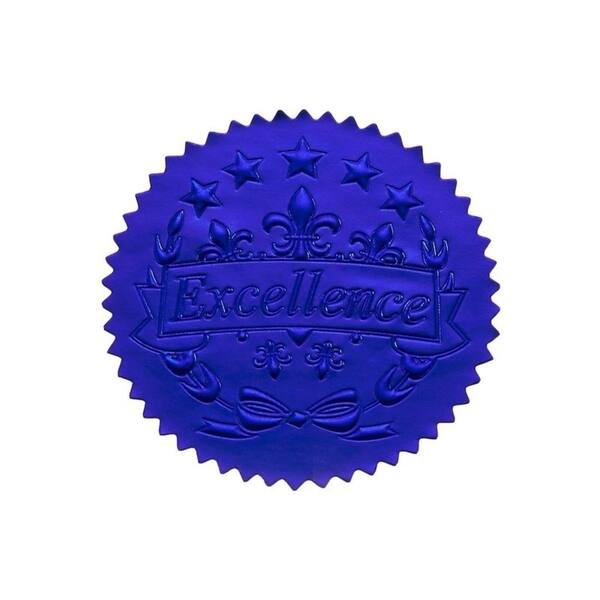 96 Award Certificates Stickers Blue Certificate Seals, Excellence Star ...