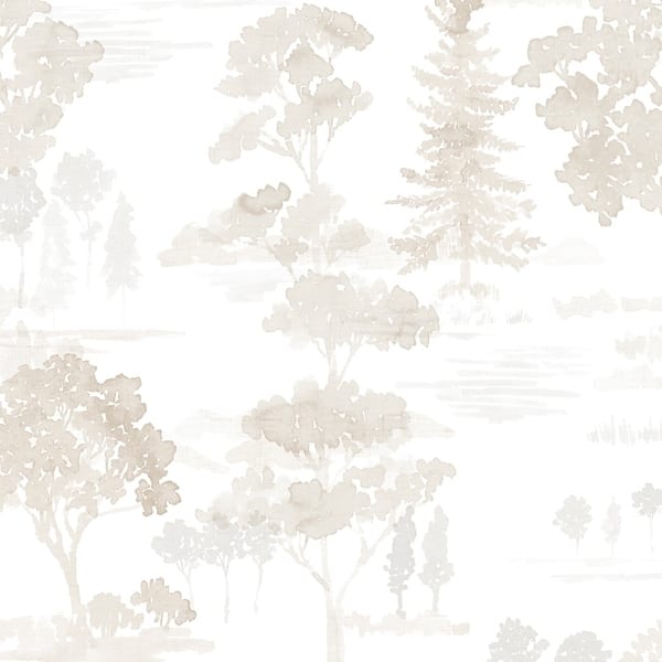Forest Wallpaper in Beige, Grey & White - Bed Bath & Beyond - 29075451