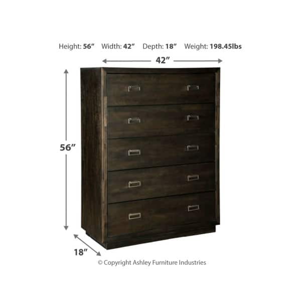 Hyndell Espresso Brown Five Drawer Chest - Bed Bath & Beyond - 29076062