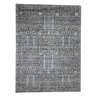 Shahbanu Rugs Hand-Knotted Cypress Tree Design Silk with Oxidized Wool ...