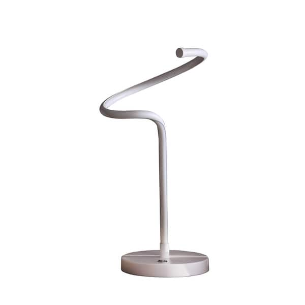 LED Matte White Curvilinear S-Curve Spiral Tube Table Lamp - Bed Bath ...