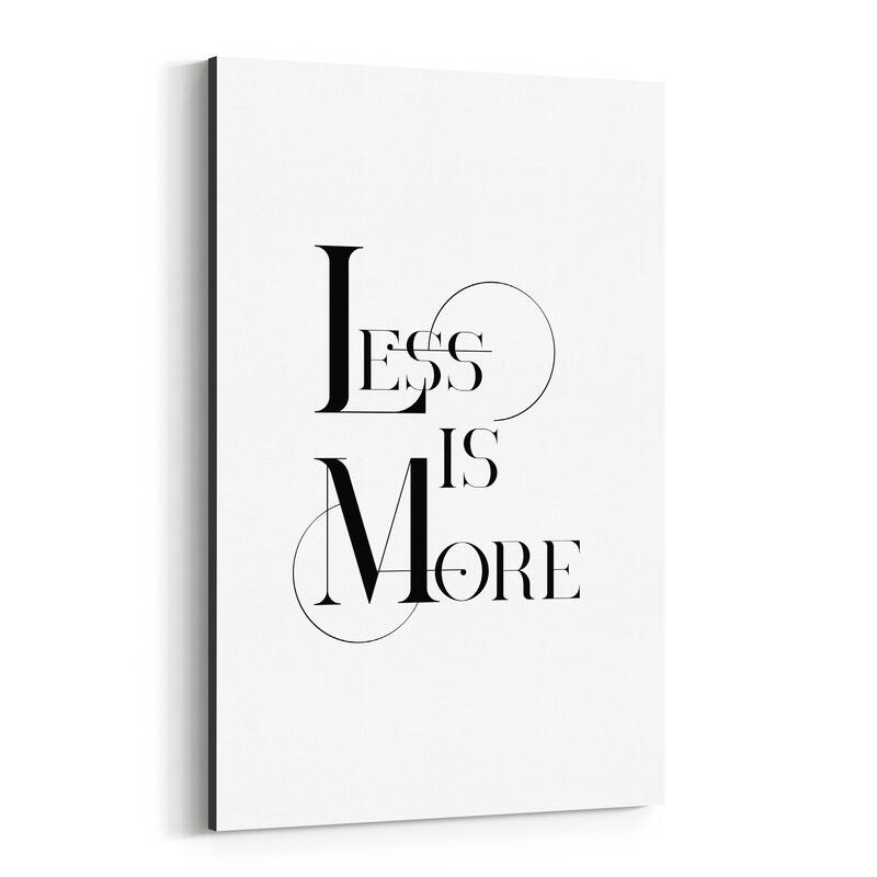 Noir Gallery Less is More Typography Canvas Wall Art Print - Overstock ...