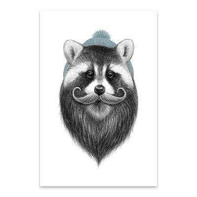 Noir Gallery Hipster Raccoon Animal Humor Metal Wall Art Print ...