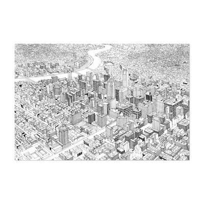 Noir Gallery Philadelphia Skyline Drawing Unframed Art Print/Poster ...