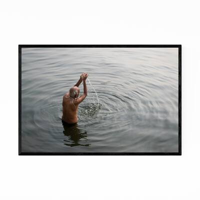 Noir Gallery Man Praying in Water India Framed Art Print - Overstock ...