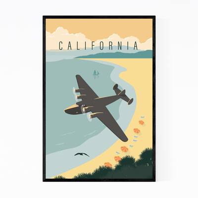 Noir Gallery California Vintage Aircraft Poster Framed Art Print ...