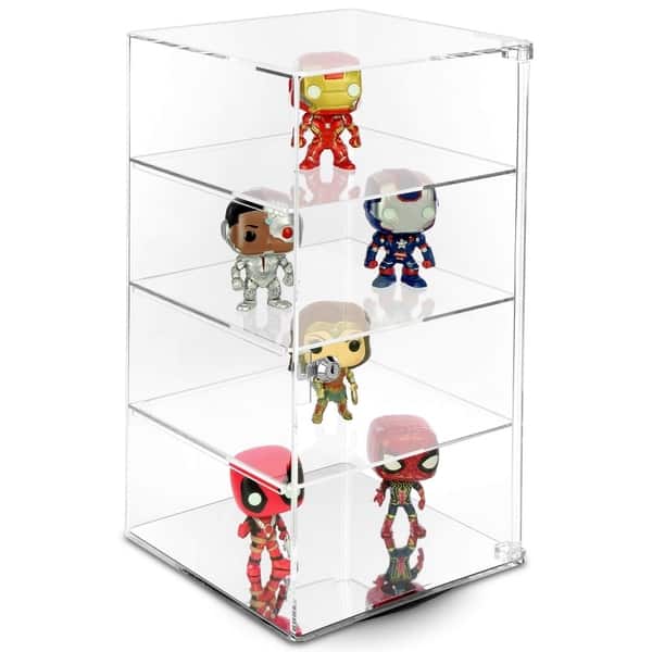 Rotating Acrylic Display Stand Lockable Showcase Display Case with 3 ...