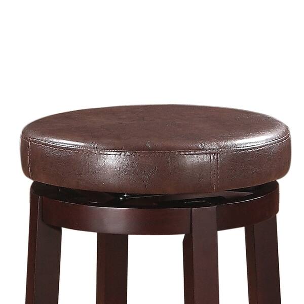 Fabric Upholstered Wooden Counter Stool with Slanted Legs, Brown - Bed ...