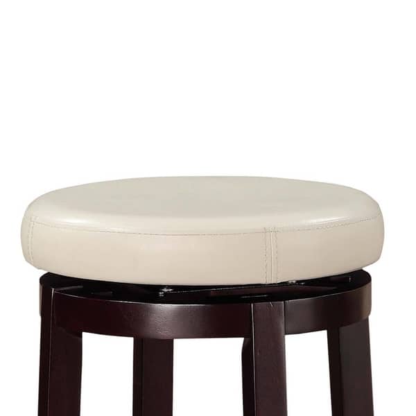 Fabric Upholstered Bar Stool with Slanted Legs, Brown and White - Bed ...