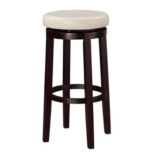 Fabric Upholstered Bar Stool with Slanted Legs, Brown and White - Bed ...