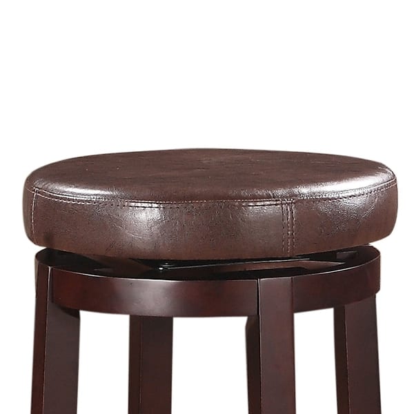 Fabric Upholstered Wooden Bar Stool with Slanted Legs, Brown - Bed Bath ...