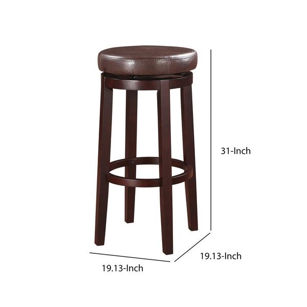 Fabric Upholstered Wooden Bar Stool with Slanted Legs, Brown - Bed Bath ...