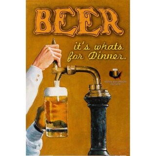 CANVAS Beer It's Whats for Dinner Pub Sign by ISI Art Vintage ...