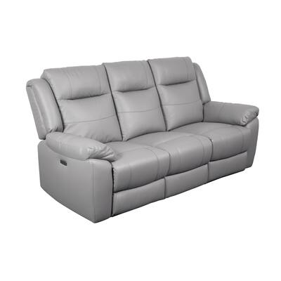 Kent Microfiber Power Reclining Sofa, Gray - Overstock - 29108891